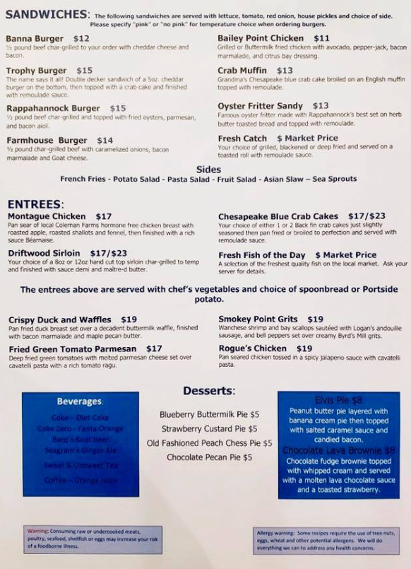 Menu #2 – Virginia's River Realm